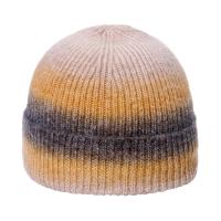 China Cross border tie dye gradient knit hat Rainbow warm thick woolen hat for sale