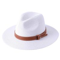 China Women's  Straw Hat Foldable Panama Sunshade Hat Beach Hat for sale