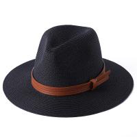 China Women's  Straw Hat Foldable Panama Sunshade Hat Beach Hat for sale