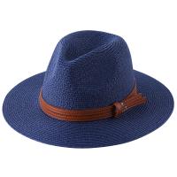 China Women's  Straw Hat Foldable Panama Sunshade Hat Beach Hat for sale
