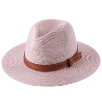 China Women's  Straw Hat Foldable Panama Sunshade Hat Beach Hat for sale