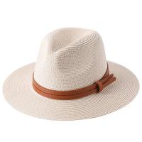 China Women's  Straw Hat Foldable Panama Sunshade Hat Beach Hat for sale