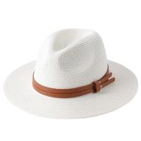 China Women's  Straw Hat Foldable Panama Sunshade Hat Beach Hat for sale