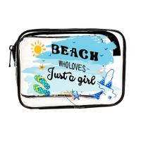 China Transparent Makeup Bag, PVC Large-capacity Cosmetic Bag, Travel Storage Bag, Beach Bag for sale