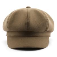 China Brushed Fabric Plain Color Beret Outdoor Warm Protection Octangle Caps for sale