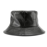 China Personality Classical Plain color PU Bucket Cap Outdoor Fishing Cap for sale