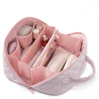 China Quilted Cosmetic Bag High Quality Travel Toiletry Bag Portable Storage Bag for sale