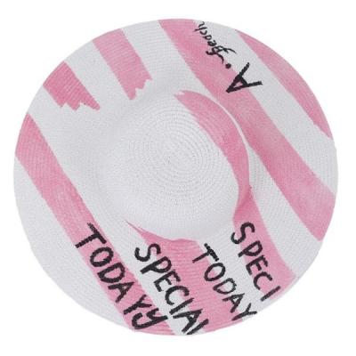 China Large Straw Hat Hand Painted Womens Straw Summer Hat Parent Child Big Hats Women Straw for sale
