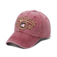 China Vintage  Washed Cotton Baseball Cap With American Flag and 1846 Letters Embroidered for sale