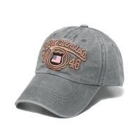 China Vintage  Washed Cotton Baseball Cap With American Flag and 1846 Letters Embroidered for sale