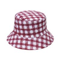 China Plaid Fisherman Hat Summer Outdoor Travel Sunscreen Sunshade Double-Sided Bucket Hat for sale