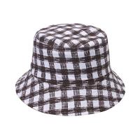 China Plaid Fisherman Hat Summer Outdoor Travel Sunscreen Sunshade Double-Sided Bucket Hat for sale