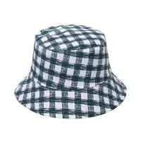 China Plaid Fisherman Hat Summer Outdoor Travel Sunscreen Sunshade Double-Sided Bucket Hat for sale
