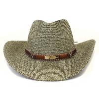 China Western Cowboy Outdoor Beach Rolled Big Brim Straw Hat for men and women for sale