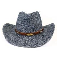 China Western Cowboy Outdoor Beach Rolled Big Brim Straw Hat for men and women for sale