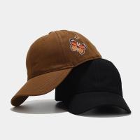 China New Fashion Butterfly Pattern Curved Brim Baseball Cap For Outdoor for sale