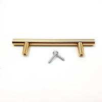 China Electroplating Gold 190mm T Bar Stainless Steel Cabinet Handles For Living Room for sale