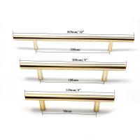 China Electroplating Gold 190mm T Bar Stainless Steel Cabinet Handles For Living Room for sale