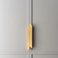 China 400mm Gold Aluminum Cabinet Handle 3 Color Salix Leaf Handles For Bedroom for sale