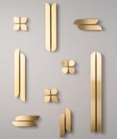 China 400mm Gold Aluminum Cabinet Handle 3 Color Salix Leaf Handles For Bedroom for sale