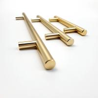 China OEM 96mm Stainless Steel Gold Kitchen Cabinet Handles With Screws for sale