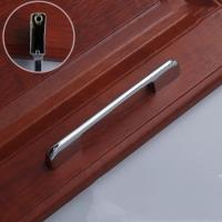 China 192mm Chrome Silver Zinc Alloy Handles Wardrobe Long For Badroom for sale