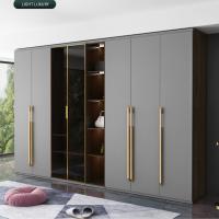 China Classic Wardrobe Handles Black Gold 1000mm Decoration Long For Bedroom​ for sale