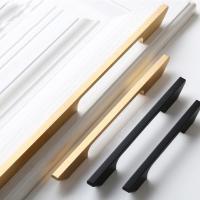 China Classic Wardrobe Handles Black Gold 1000mm Decoration Long For Bedroom​ for sale
