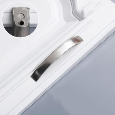 China 90mm Chrome Silver Zinc Alloy Bridge Handle For Badroom Wardrobes for sale