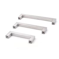China Modern 192mm Simple Brushed Aluminium Chrome Silver Furniture Handle for sale