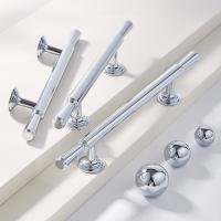 China Elegant Zinc Alloy Silver 128mm Handle And Knobs With Ergonomic Design for sale
