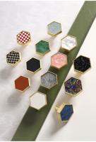China Zinc Alloy Hexagon Knobs Flower Home Decoration Handles And Furniture Fitting for sale
