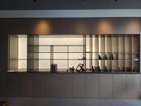 China Display Cabinet Modern Design Aluminium Frame Shelf Living Room Furniture for sale