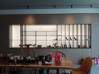 China Display Cabinet Modern Design Aluminium Frame Shelf Living Room Furniture for sale
