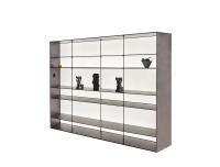 China Aluminum Floating Shelf Metal Living Room Hanging Bookshelf On Wall With Led Light for sale