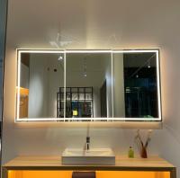 China Wholesale Manufacturers Intelligent Bathroom Mirror Doors Simple Anti Fog LED Length Optional  Aluminum Alloy Mirror for sale