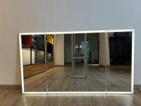 China Smart Mirror Cabinet Door with Refrigerator All Aluminum LED Lights Touch Open Defogging Lights for sale