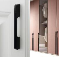 China Factory direct modern simple aluminum door handle American black shoe cabinet closet cabinet lengthen cabinet door pulls for sale