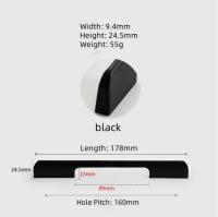 China Factory direct modern simple aluminum door handle American black shoe cabinet closet cabinet lengthen cabinet door pulls for sale