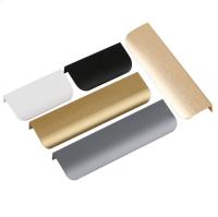 China Racyle Simple sealed edge long cabinet door handle wholesale invisible side mounted gold drawer closet door handle for sale