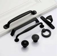 China Solid single hole furniture hardware accessories drawer cabinet door handle American black cabinet closet pulls for sale