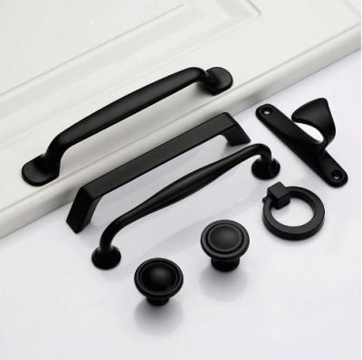 China Solid single hole furniture hardware accessories drawer cabinet door handle American black cabinet closet pulls for sale