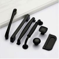 China Solid single hole furniture hardware accessories drawer cabinet door handle American black cabinet closet pulls for sale