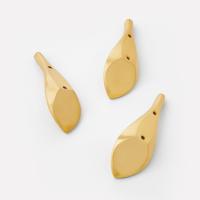China Nordic Brass Glod Leaves Cabinet Door Wardrobe Handle 2pairs Furniture Handle Knob Double Hole Fixed Equipped With Screw for sale