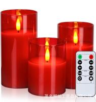 China Eco-Friendly LED Battery Operated Remote Control Glass Flameless Electronic Candles Light for sale