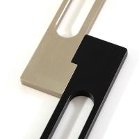 China 220mm Aluminium Furniture Handles Black Sliding Cupboard Door Handles for sale