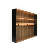 China Italy Style Kitchen 600mm Width Walnut Aluminium Display Shelf for sale