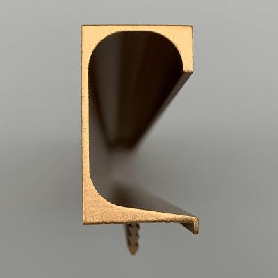 China Kitchen Cupboard Anodized Gold Aluminum Furniture Hidden Handles G Shaped 447mm for sale