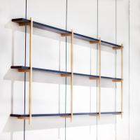 China SGS 3 Layer Gold Aluminum Metal Frame Wall Shelf 820mm For Home Decor for sale