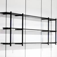 China SGS 1650mm Height 3 Layer Aluminum Frame Wall Bookshelf for sale